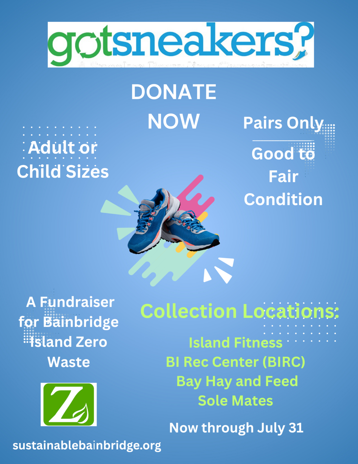 Sneaker Fundraiser for Zero Waste - Sustainable Bainbridge