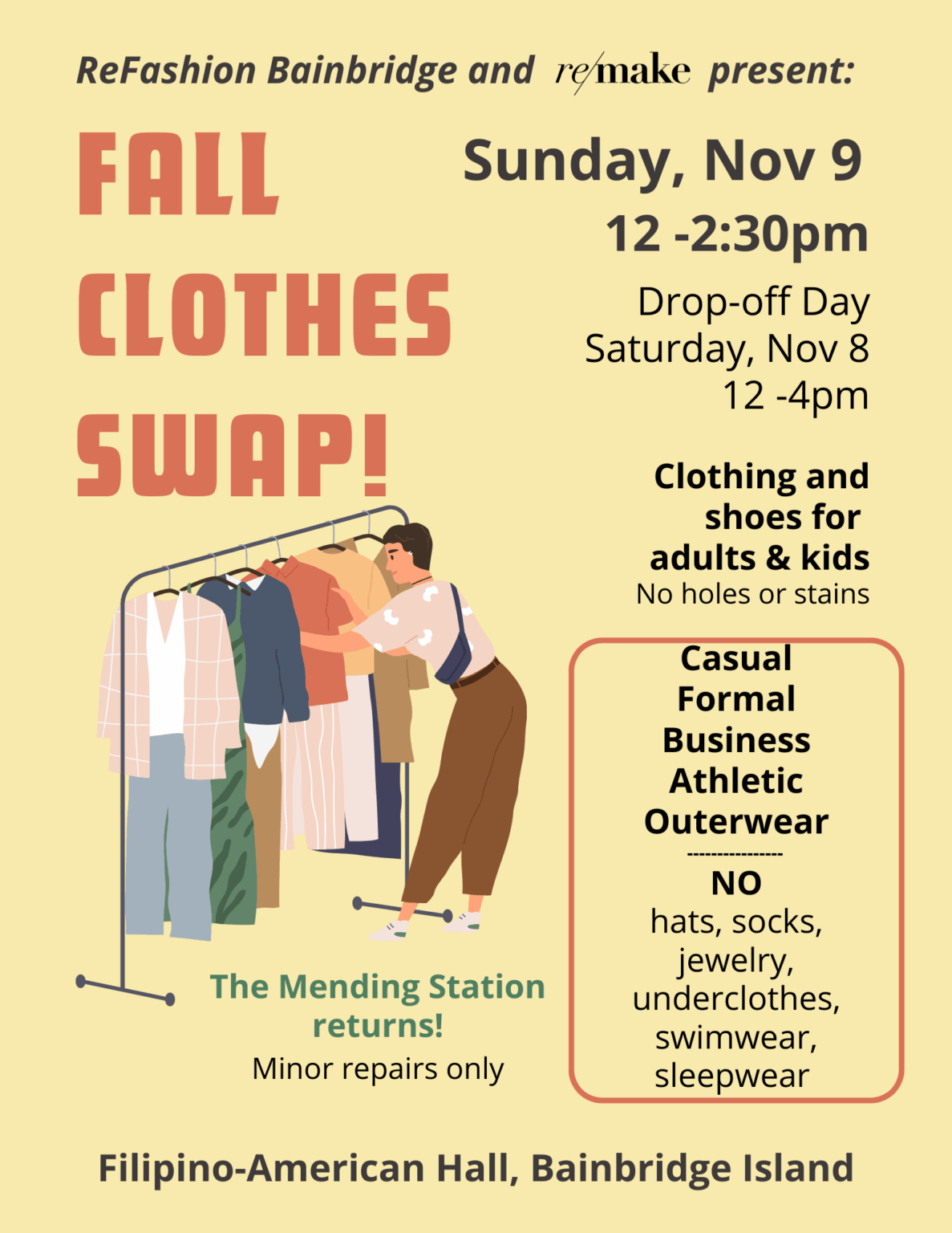 Clothing Swap Drop-off - Sustainable Bainbridge